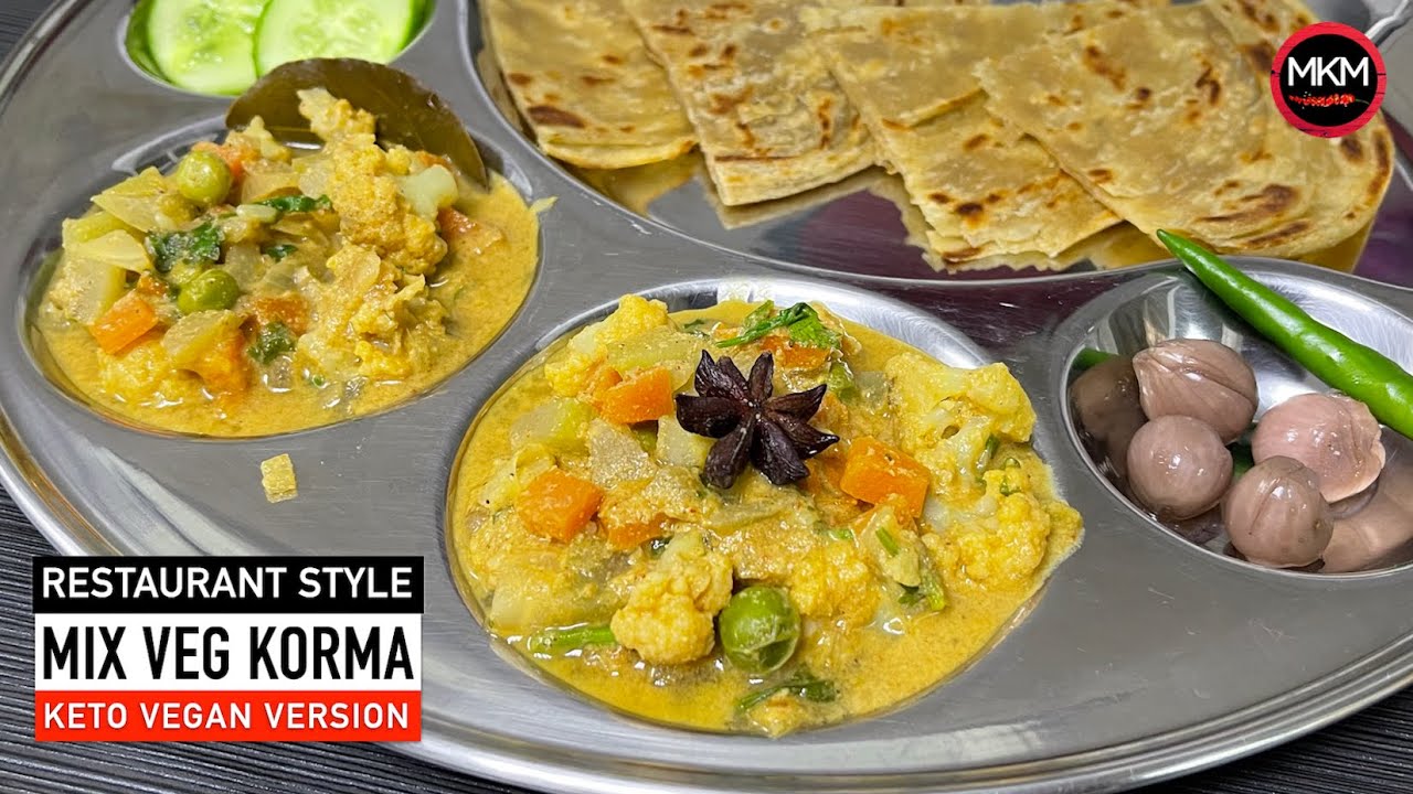 Keto Vegan Mix Veg Kurma 🌱| Restaurant Style Mixed Vegetable Korma for ...