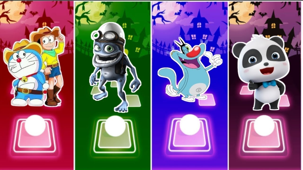 Doraemon 🆚 Crazy_frogs 🆚 Oggy 🆚 Baby_bus.💥 WHO WILL WIN 💥 TILES HOP ...
