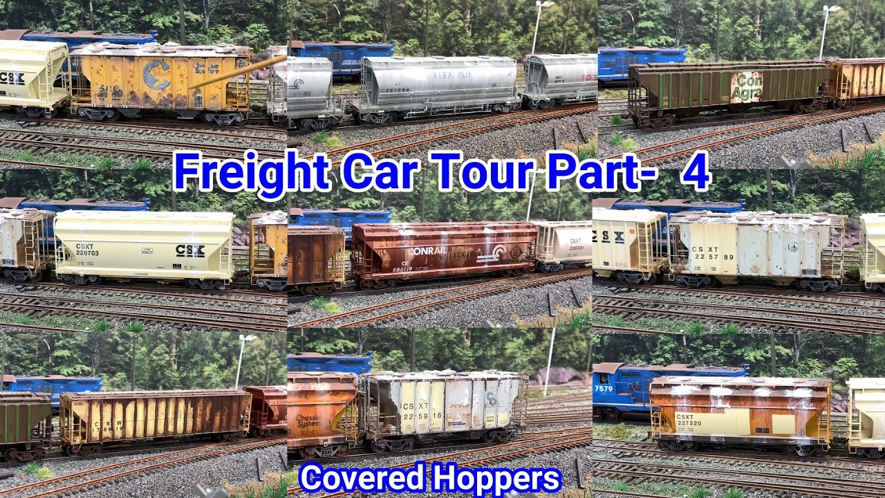 Freight Car Tour Part 4 Covered Hoppers - YouTube