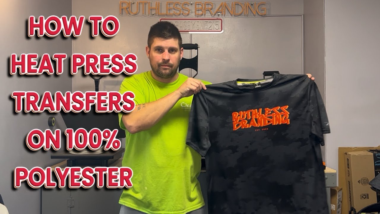 HOW TO HEAT PRESS TRANSFERS ON 100% POLYESTER - YouTube