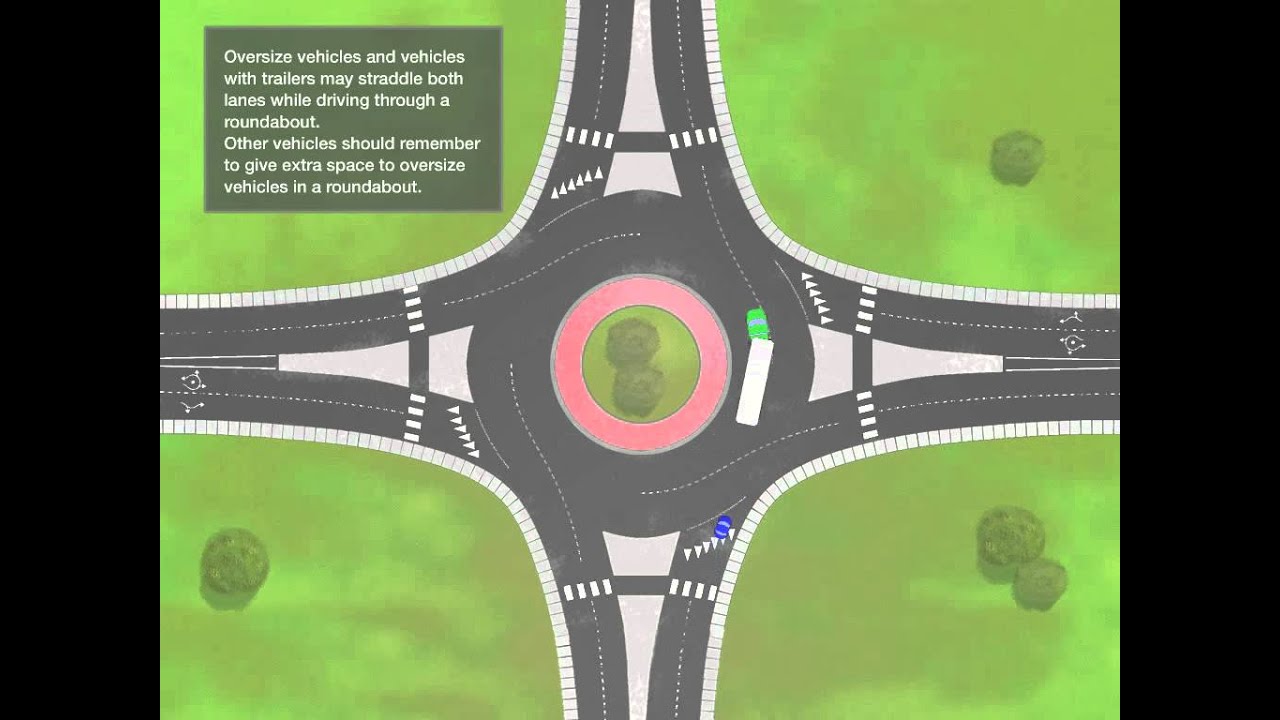MnDOT | How oversized vehicles should navigate a roundabout - YouTube
