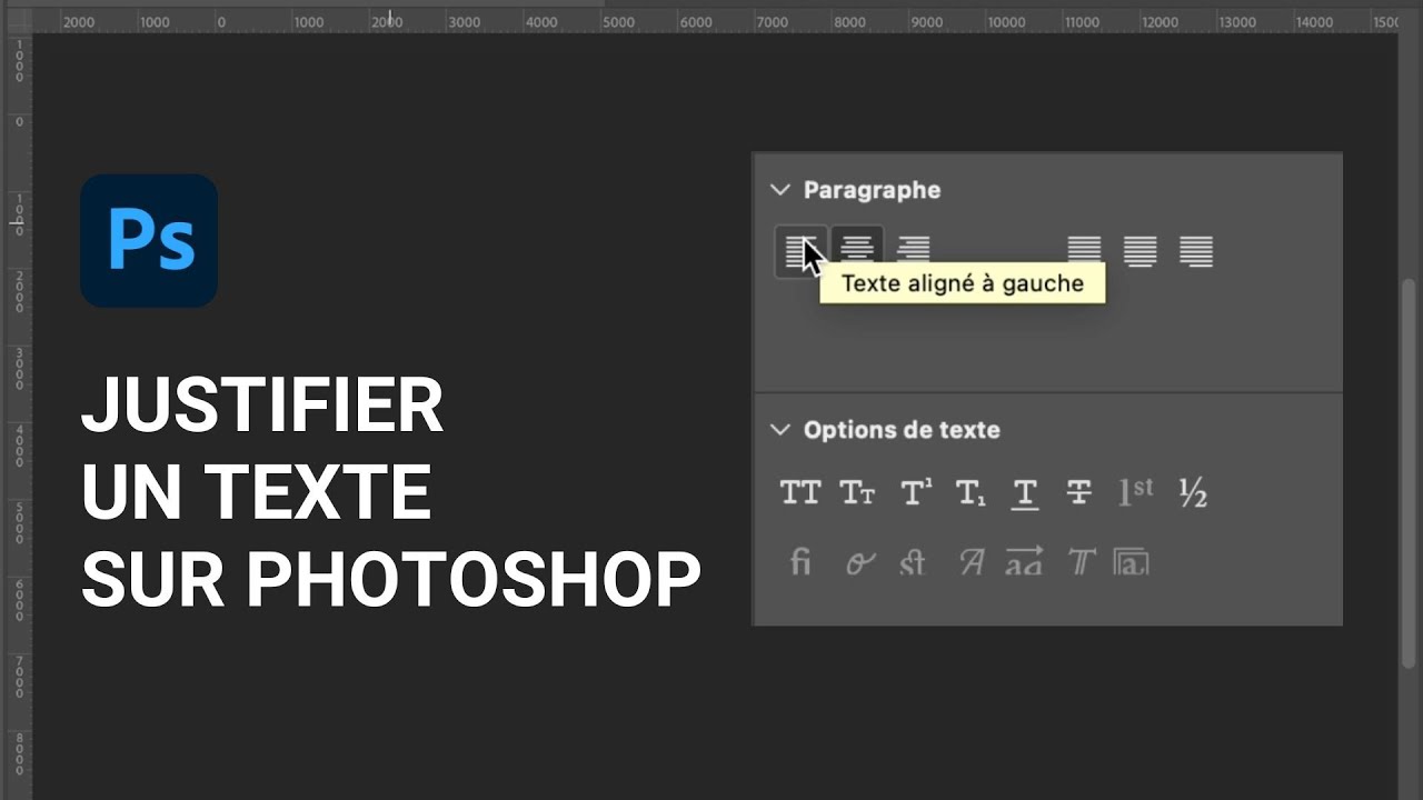 Comment justifier un texte dans Photoshop ? - YouTube