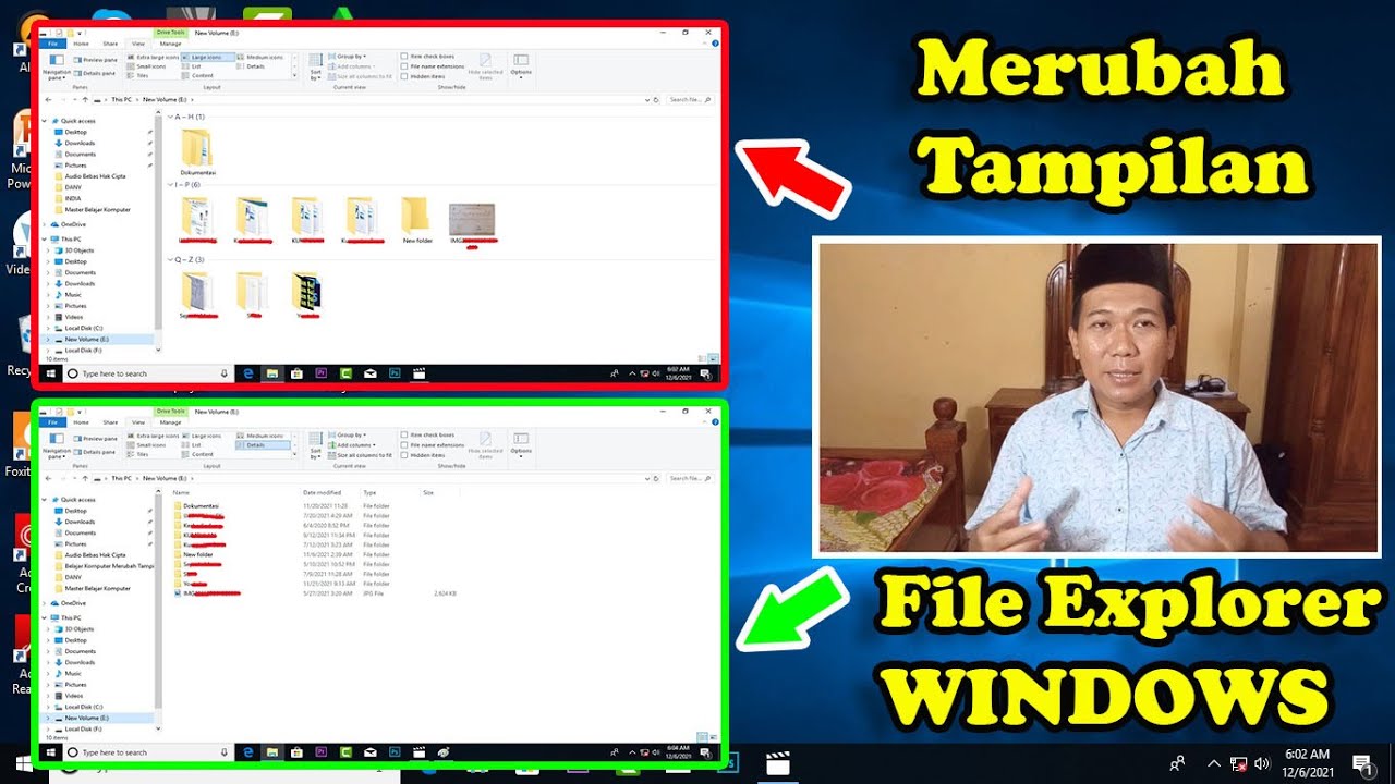 BELAJAR KOMPUTER : MERUBAH TAMPILAN FILE EXPLORER WINDOWS - YouTube