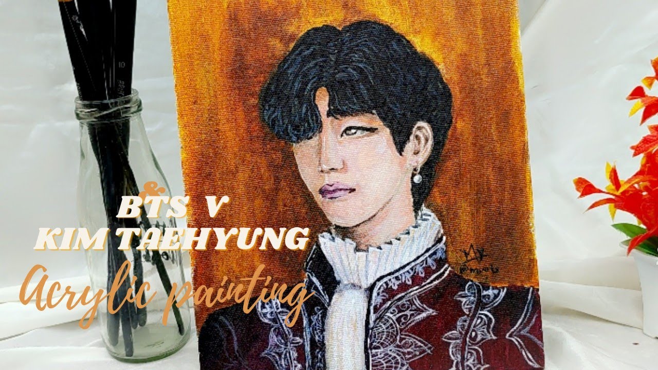 [BTS] V Acrylic painting | BTS painting | Acrylic Portrait Painting ...