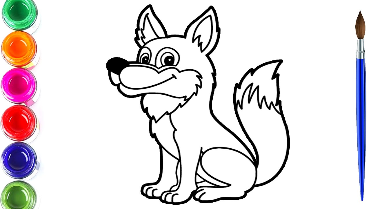 Wolf Drawing, Painting, Coloring for Kids & Toddlers | Kids Art | How ...