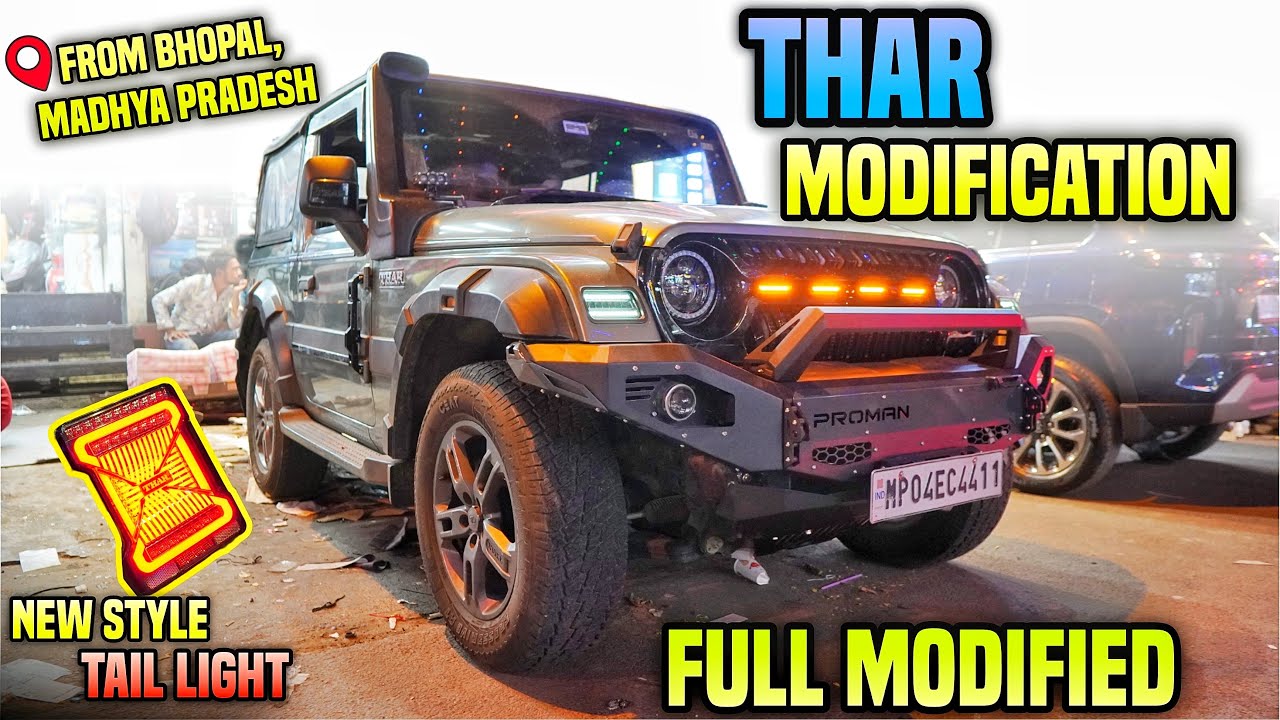 Best Thar Modification💥Upgrade New Aozoom Headlight 💥Brightest ...