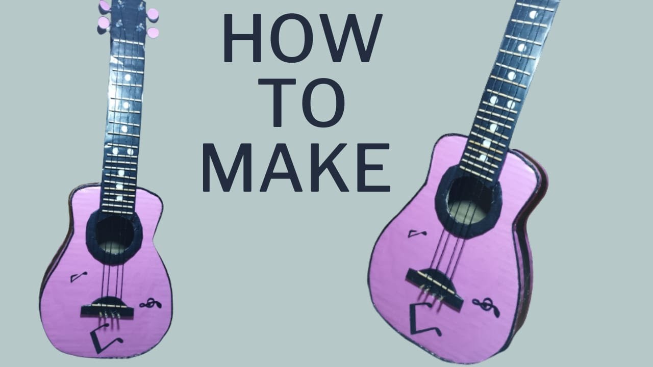 DIY - How to make guitar| Paper guitar | cardboard guitar |paper craft ...