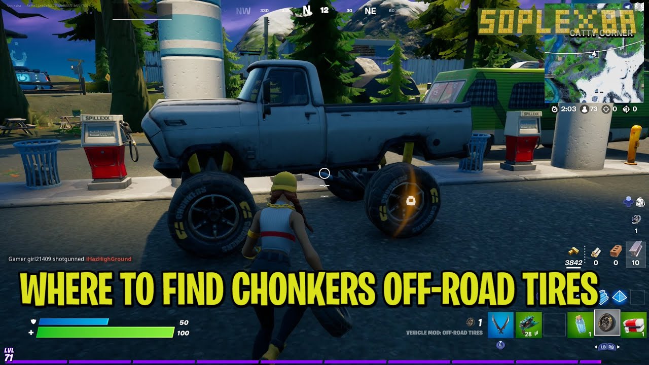 FORTNITE - WHERE TO FIND CHONKERS OFF-ROAD TIRES - YouTube