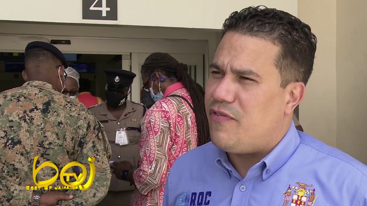 Min Matthew Samuda inspects Sangster International Airport July 4 2020 ...