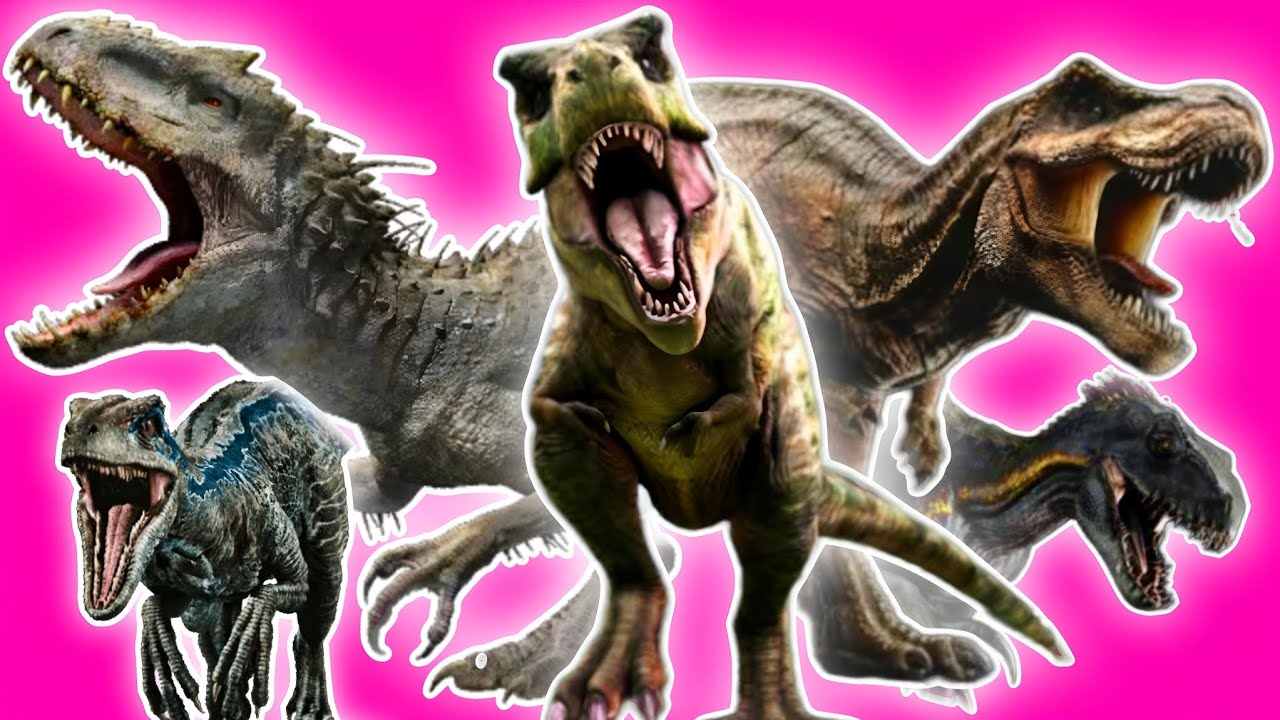 INDOMINUS REX and TYRANNOSAURUS REX and RAPTOR BLUE JURASSIC WORLD ...