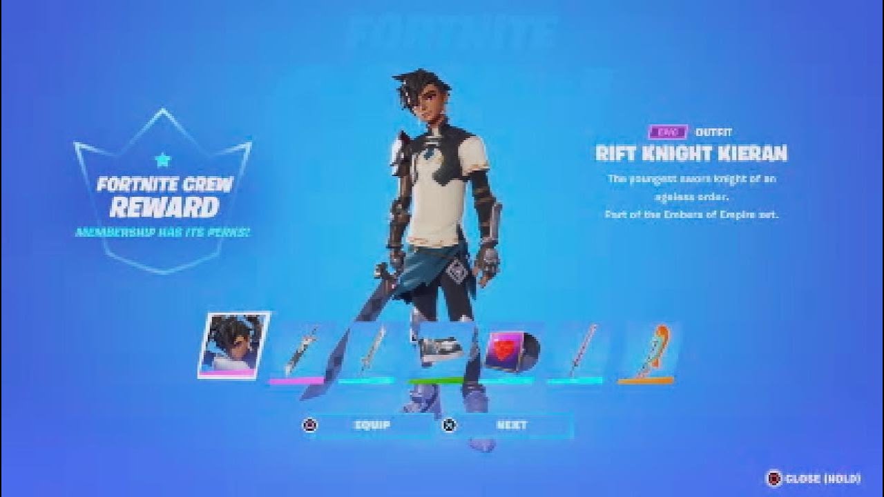 *NEW Fortnite Crew Items (FREE for Members) RIFT KNIGHT KIERAN # ...
