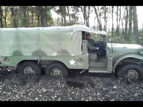 Dodge wc 62 6x6 stuck in mud - YouTube