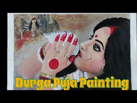 How to draw Durga Puja Drawing||Durga Ashtami ||Durga Puja || Sindur ...