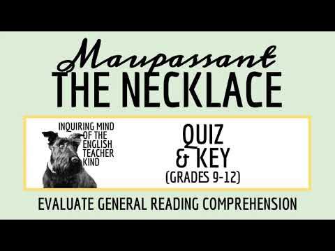 "The Necklace" by Guy de Maupassant Quiz and Answer Key for High School ...