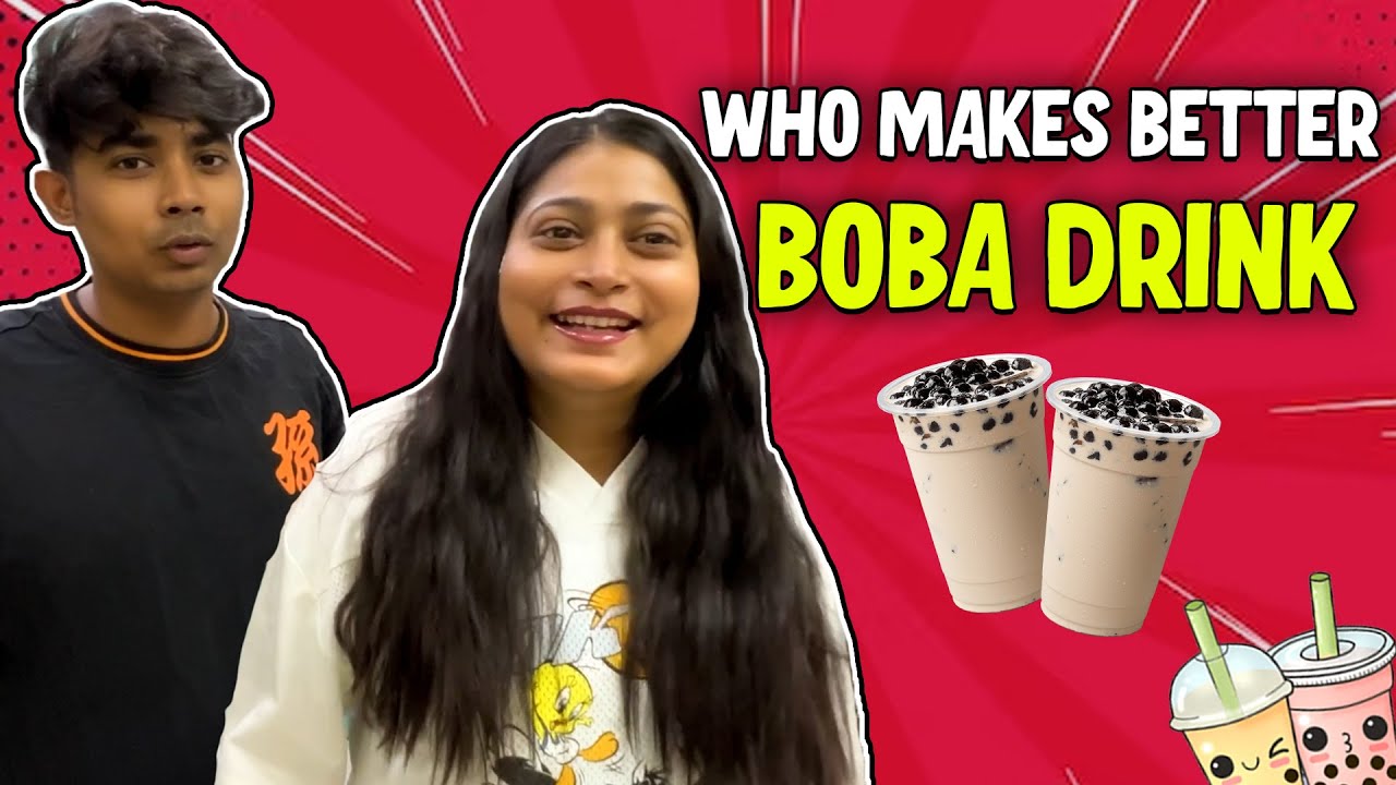 Who makes better BOBA DRINK Challenge 🍹 - YouTube