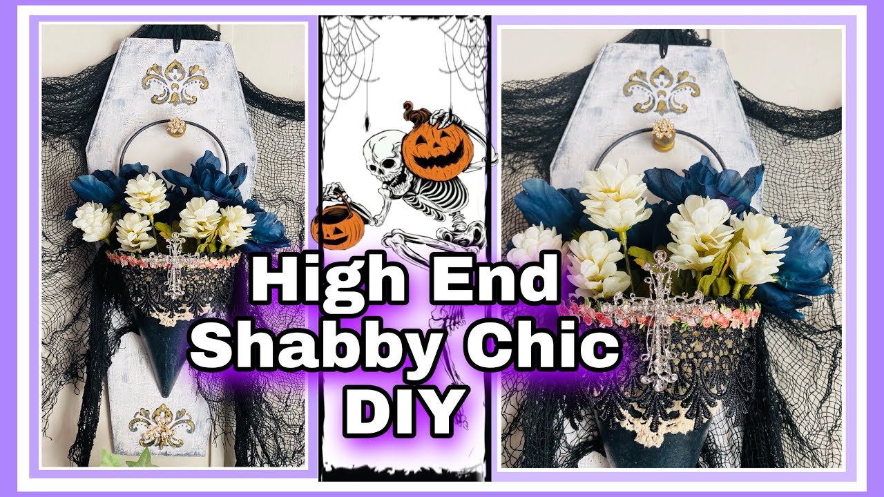 Shabby Chic DIY / Halloween craft / Elegant Gothic Decor / budget ...