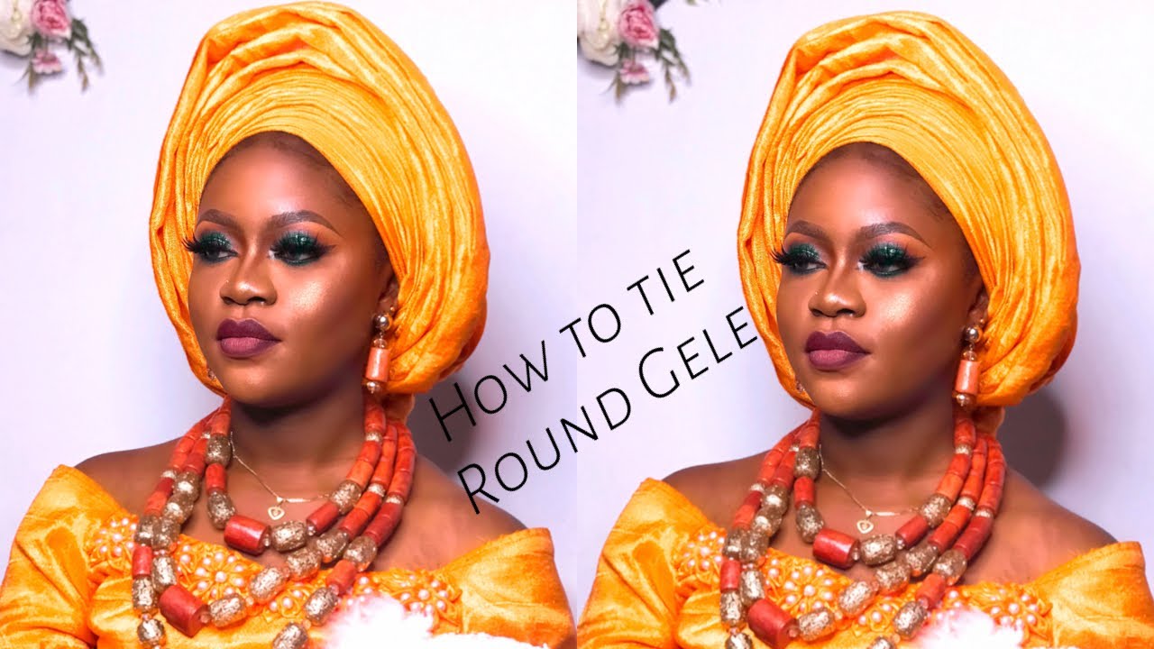 HOW TO TIE ROUND GELE / ROUND LEAF GELE TUTORIAL/HEAD WRAP ...