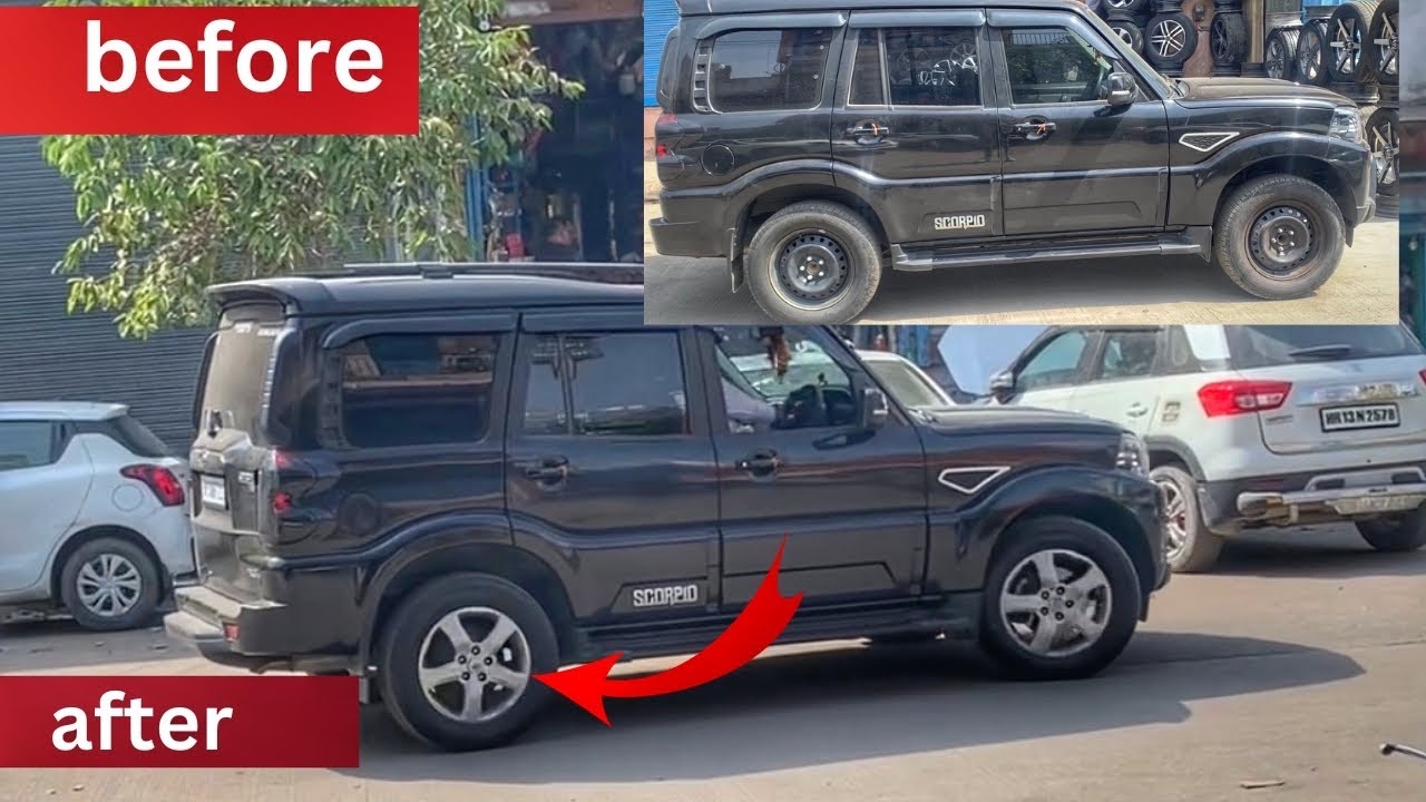 scorpio original alloys fitted | s11 alloys original | mayapuri market ...