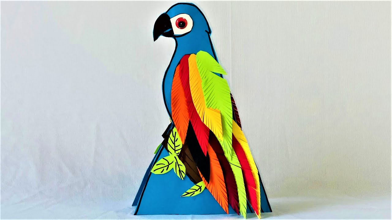 parrot |3d parrot craft | parrot craft | parrot drawing | how to draw ...