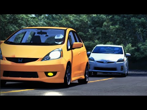Toyota Prius VS Honda Fit || Cinematic Touge Race Battle! - YouTube