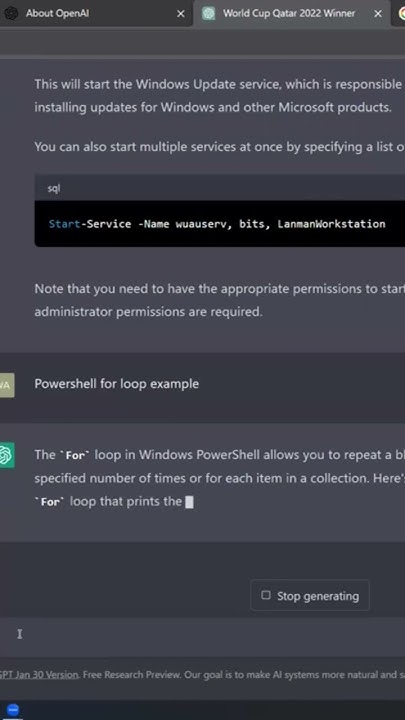 ChatGPT:PowerShell For Loop Examples - YouTube
