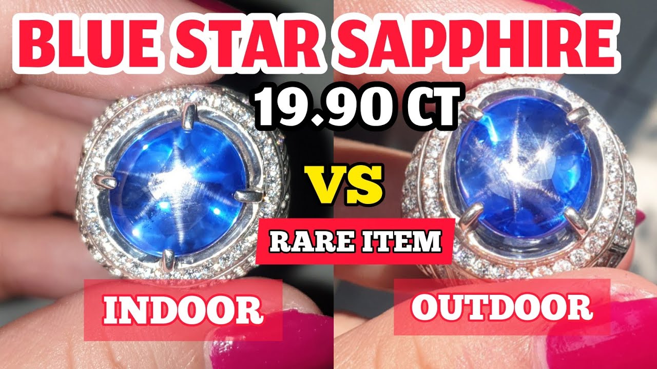 Blue sapphire star ceylon big size 19.90ct batu safir warna Royal blue ...