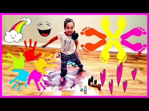 learning colors,mixing colors using hands and feet fun kids activities