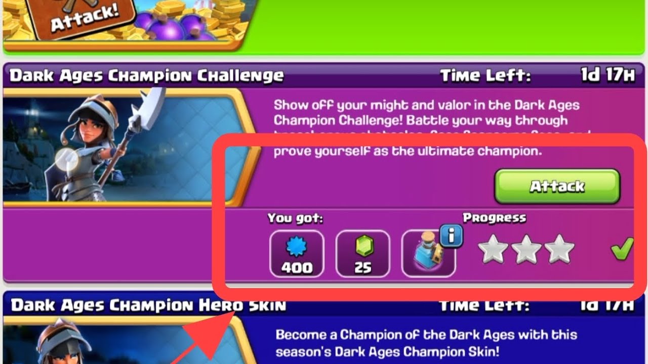 How to get three stars in clash of clans "Dark Ages Champion Challenge ...