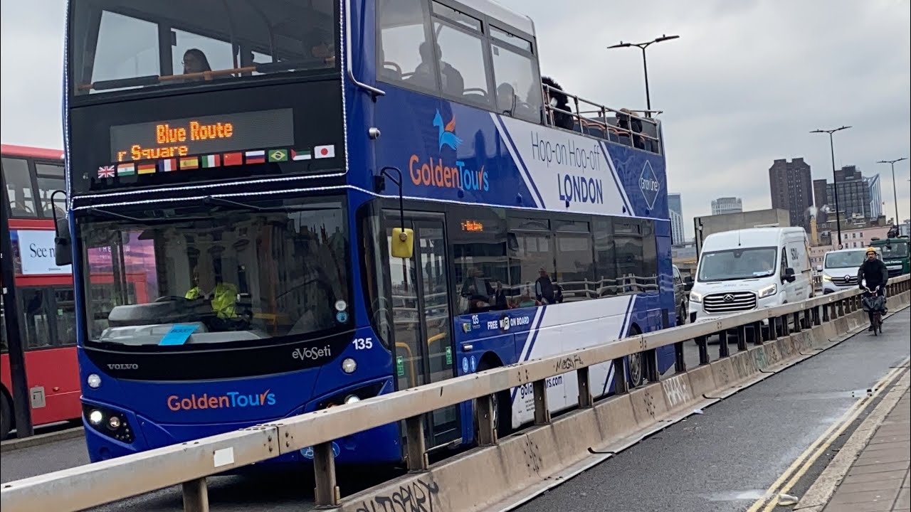 Volvo B5TL MCV EvoSeti Golden Tours 135 BD16YEX Blue Route - YouTube