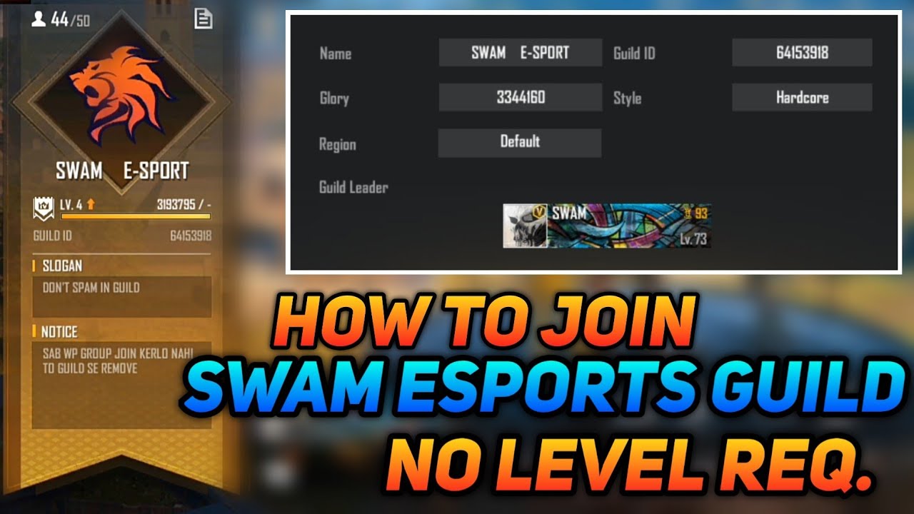 HOW TO JOIN SWAM ESPORTS GUILD IN FREEFIRE PART 2 || HOW TO JOIN V ...