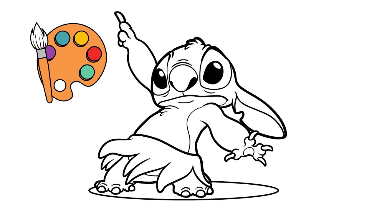 How to Paint a Stitch dancing | Drawning, Coloring and Painting for ...
