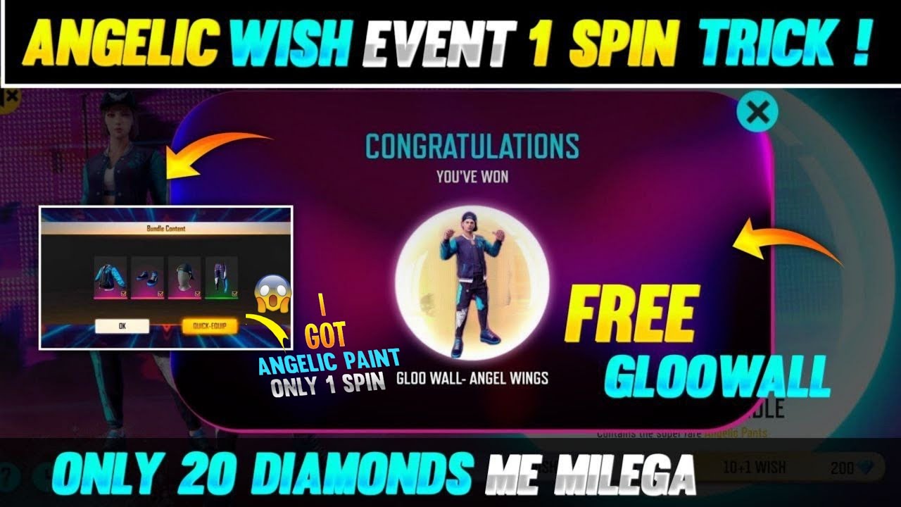 FREE FIRE NEW ANGELIC WISH EVENT || NEW EVENT FREE FIRE || ANGELIC ...