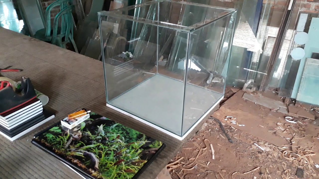 Aquarium kotak untuk 4muka,ukuran 40x40x40 - YouTube