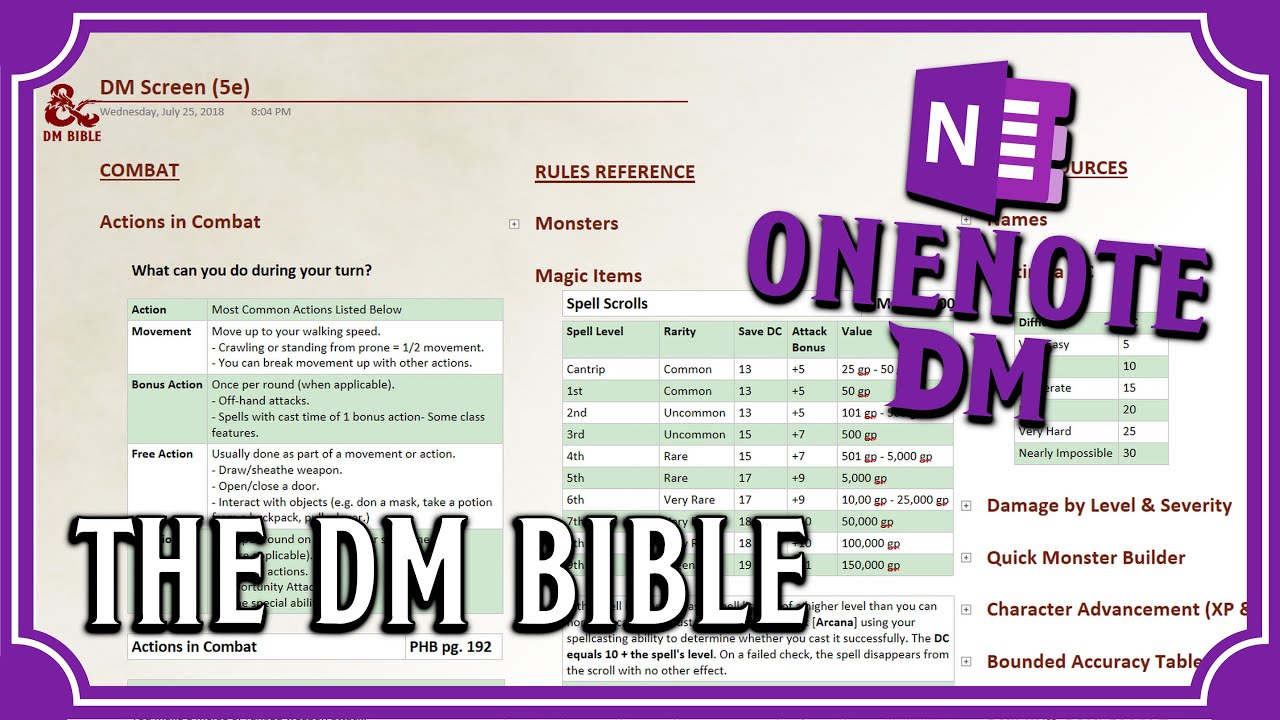 The OneNote DM Bible - The ULTIMATE OneNote TTRPG Notebook - YouTube