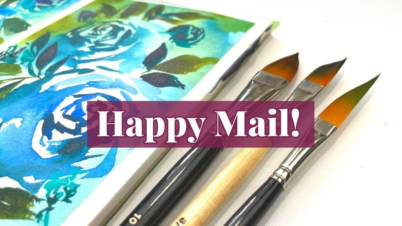 Unboxing happy mail - Rosemary & Co watercolour brushes - YouTube