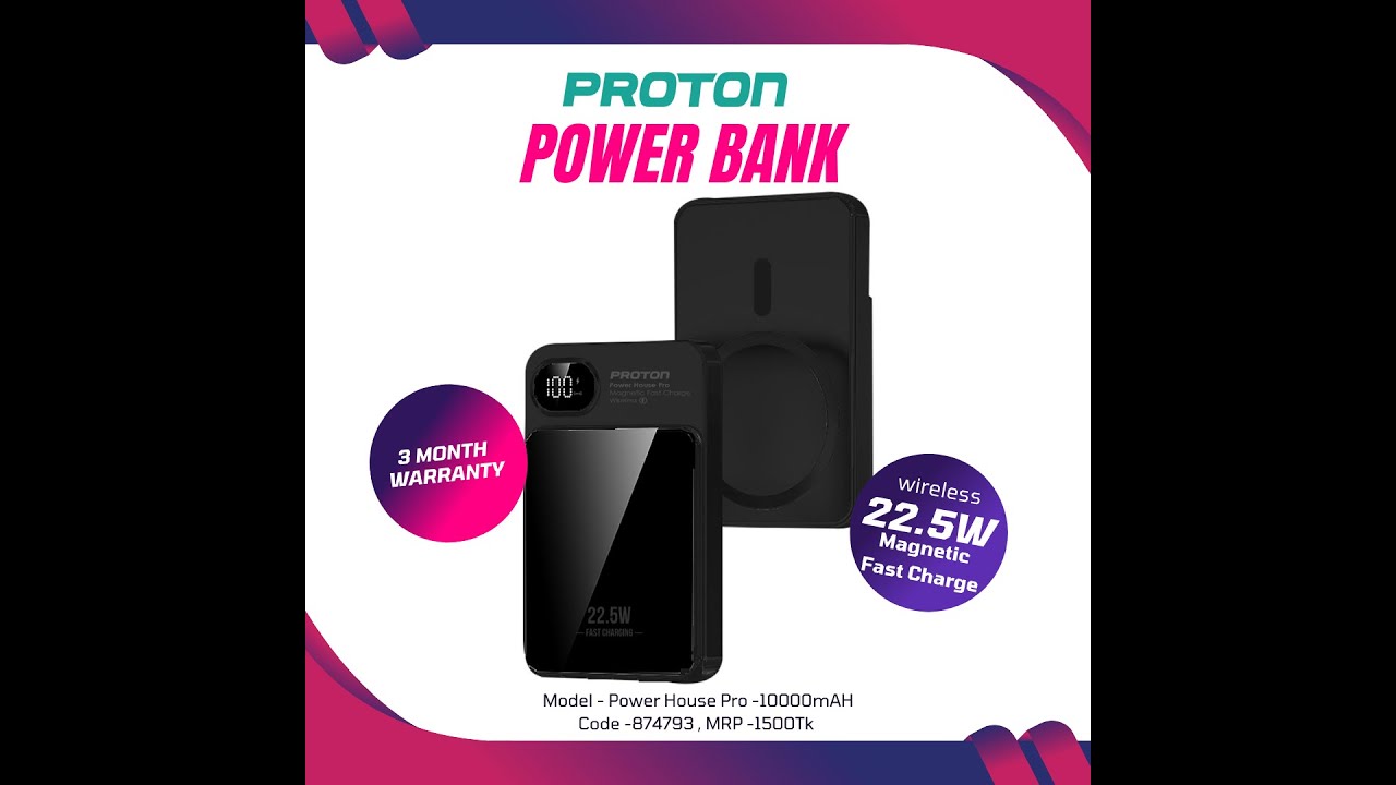 Proton Powerbank-Power House Pro (PD22.5W Wireless Magnetic Suction) # ...