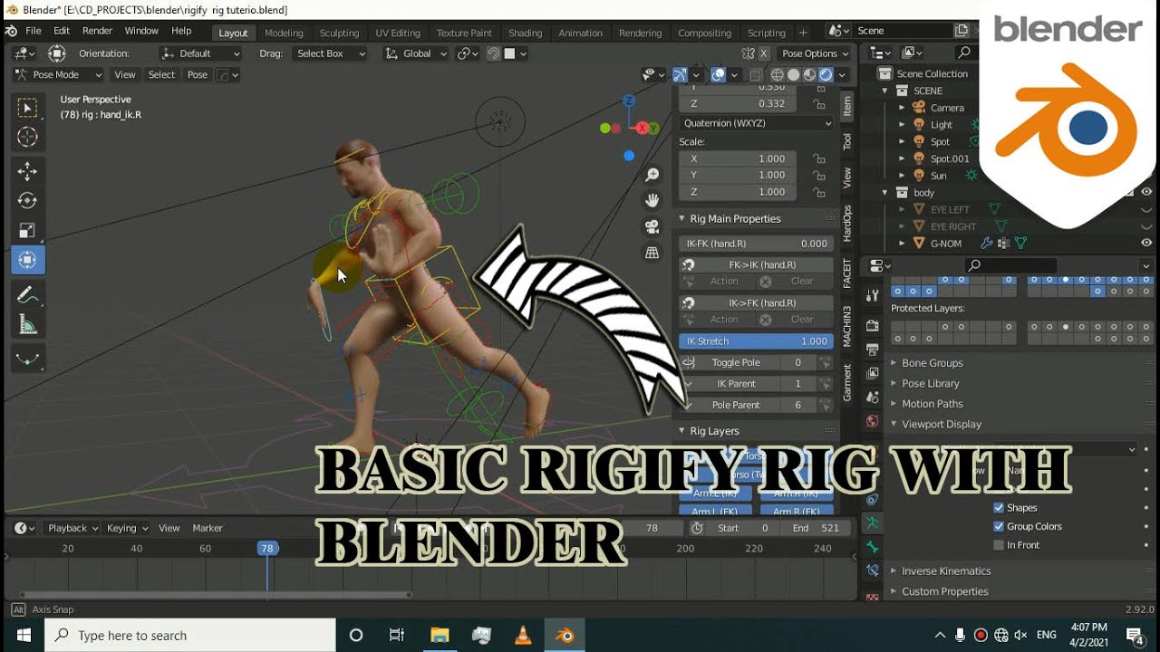 BLENDER ANIMATION ;BASIC RIG USING FREE ADDON RIGGIFY - YouTube