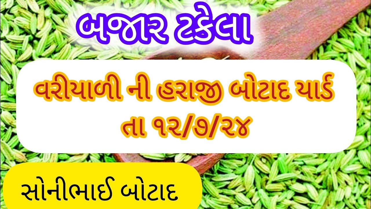 તા.૧૨/૦૭/૨૪|વરીયાળી ની હરજી|variyali ni haraji|Liverate |Botad yard ...