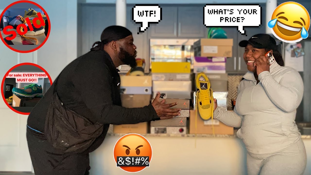 Selling My Husband's Shoes To See His Reaction!! *HE GOT SO MAD ...