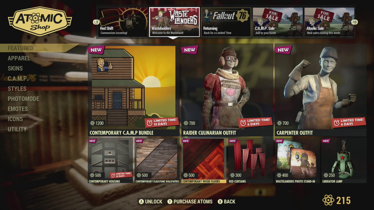 Fallout 76 - Atomic Shop Items - 21st April 2020 - Communist Week - YouTube