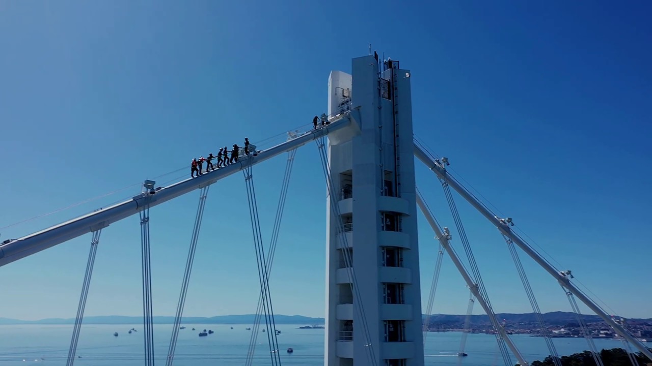 Going for a walk up the Bay Bridge Cables!!! (Wait for it....WOW) - YouTube