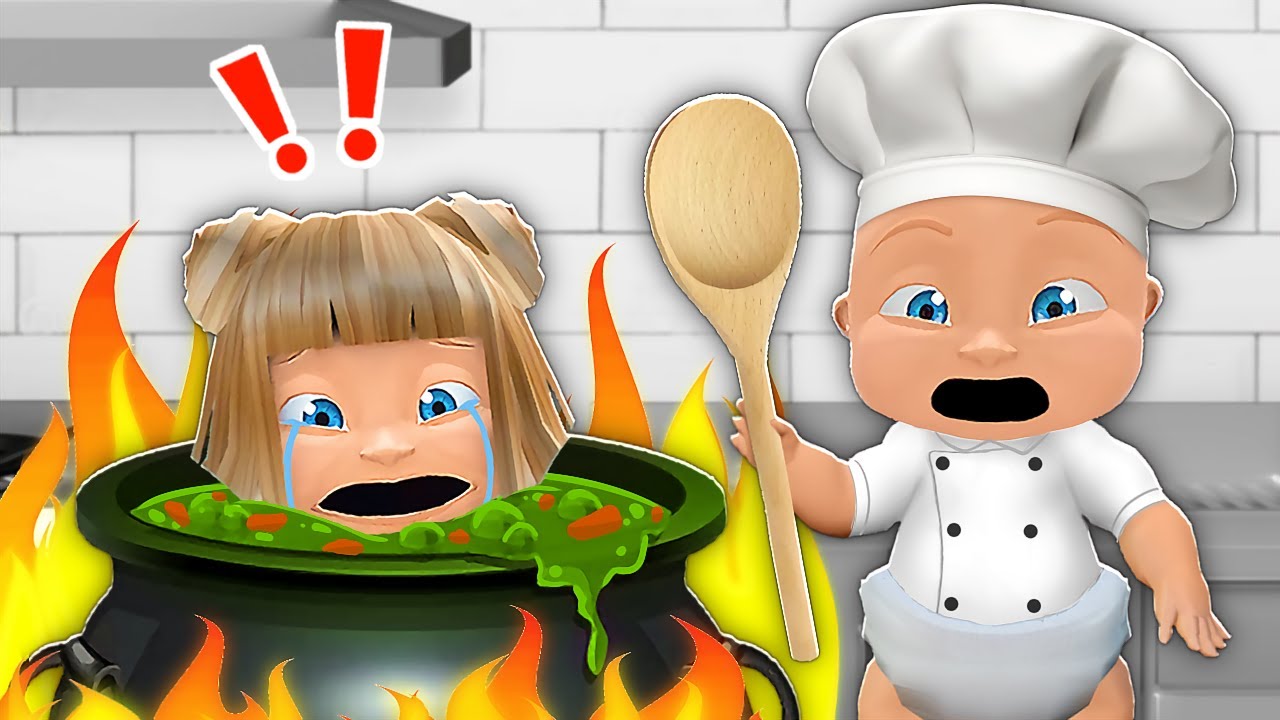 Baby & Girlfriend Trapped in Roblox Crazy Kitchen! - YouTube