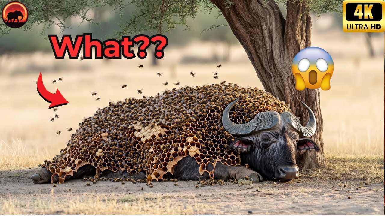 Bees vs. Buffalo: Will He Survive This Brutal Swarm? 🐃🐝 #buffalorescue ...