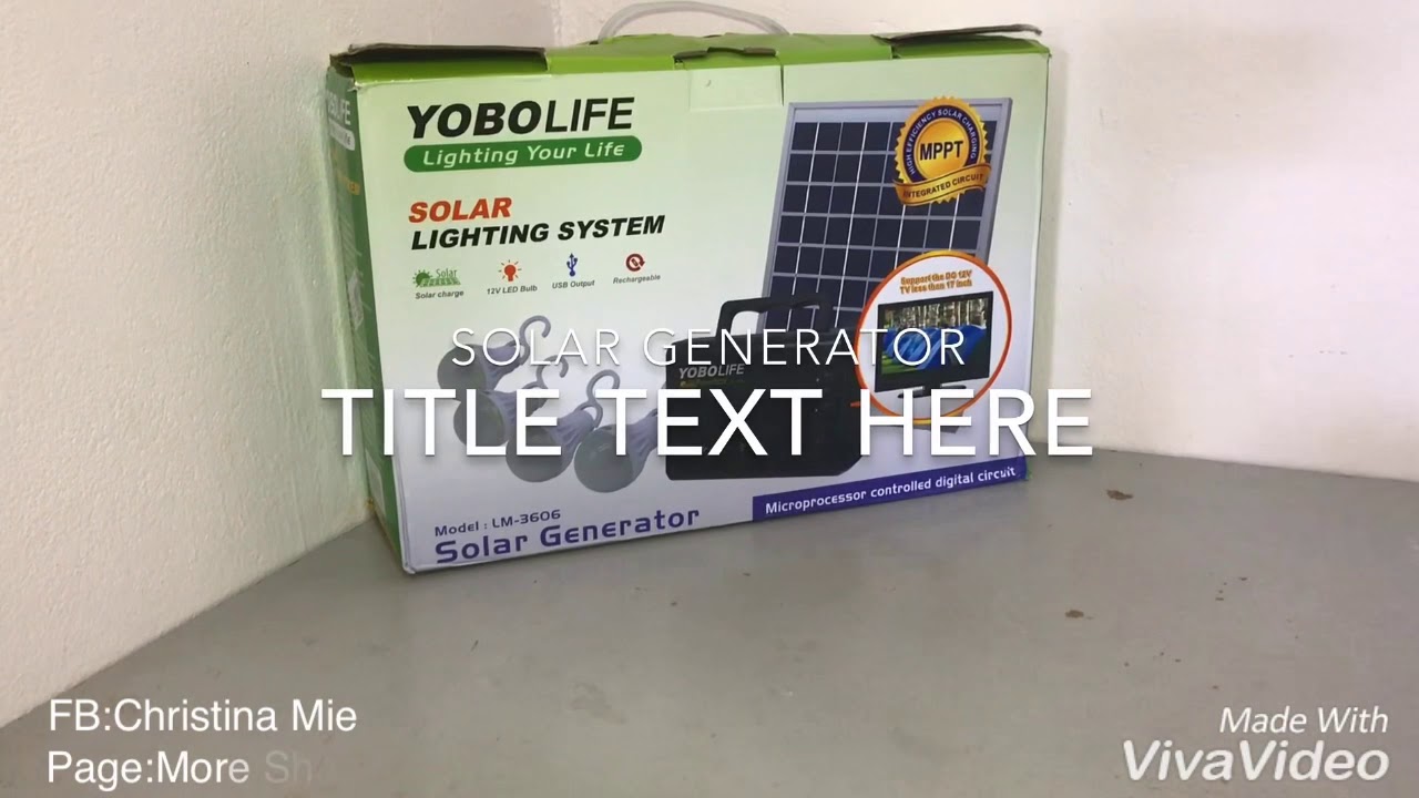 YOBOLIFE Solar Generator - YouTube