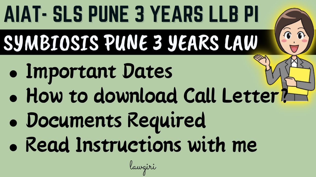 SLS Pune 3 years LLB PI Documents Required|AIAT symbiosis llb personal ...