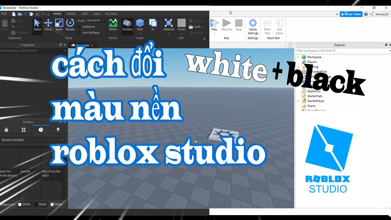 ROBLOX STUDIO (#1) | cách đổi màu nền roblox studio - YouTube