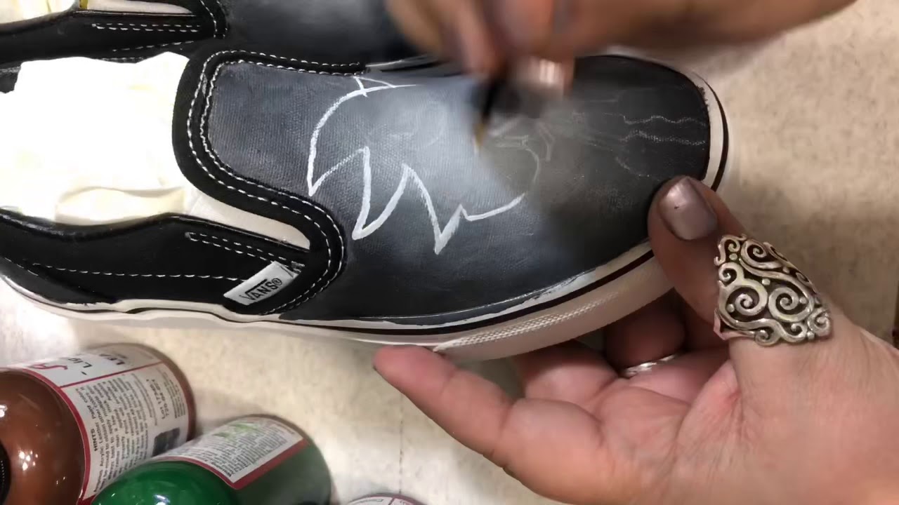 Shadow the Hedgehog custom painted Vans shoes - YouTube