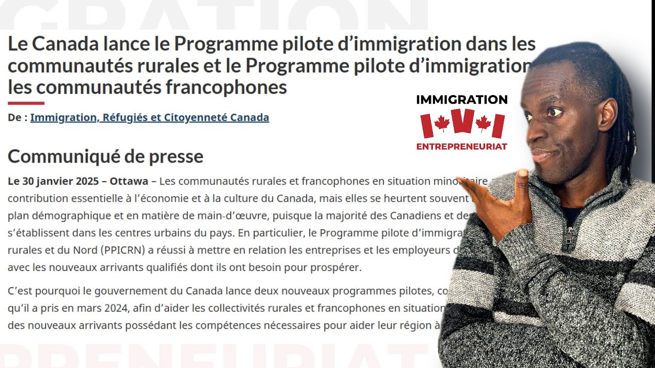 Programme pilote d'immigration dans les communautés rurales et ...