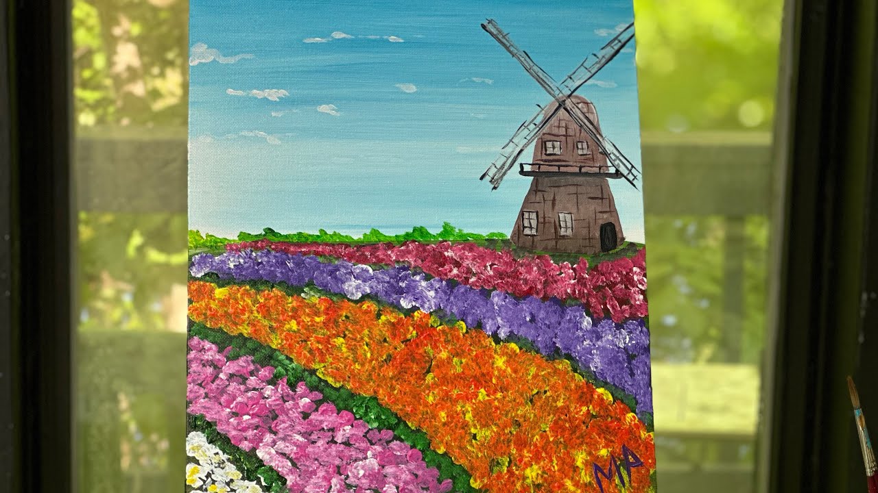 Tulip Field with Windmill - YouTube
