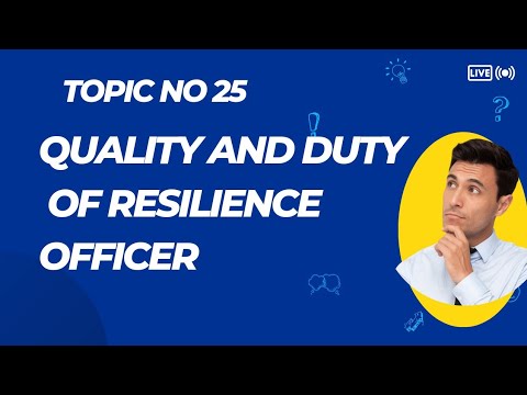 Resilience ...Quality and duty of Resilience Officer - YouTube